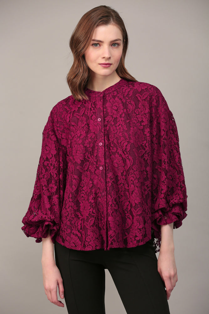 Lace Bubble Sleeve Blouse – Sassy Grace/Southern Gent
